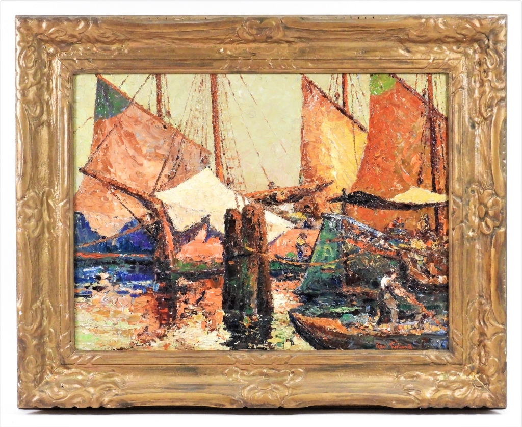 George Turland | George Turland Goosey Maritime Dock Painting | MutualArt