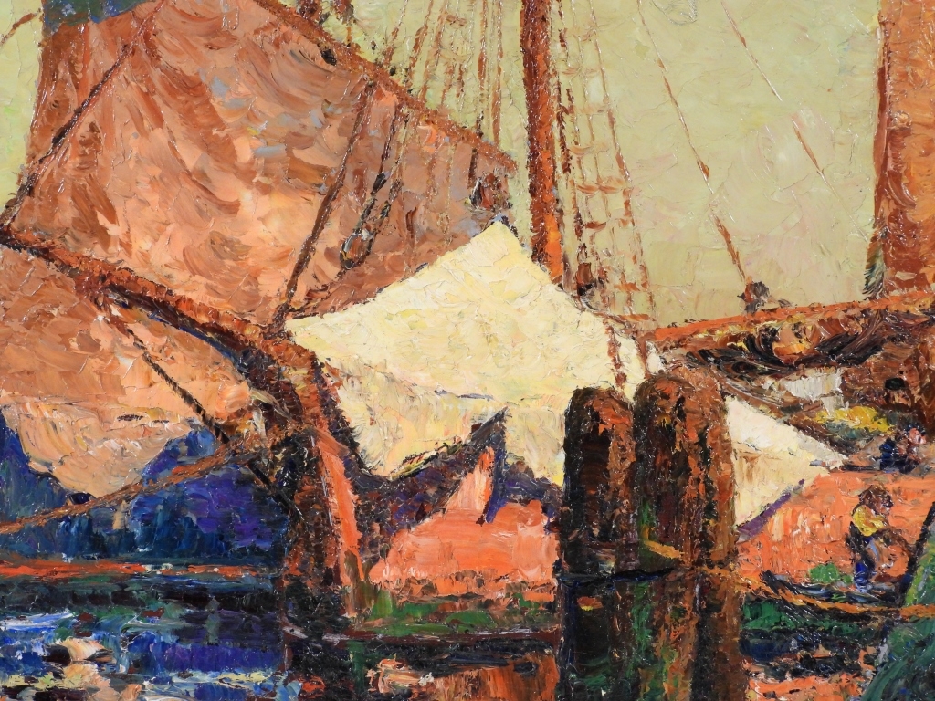 George Turland | George Turland Goosey Maritime Dock Painting | MutualArt