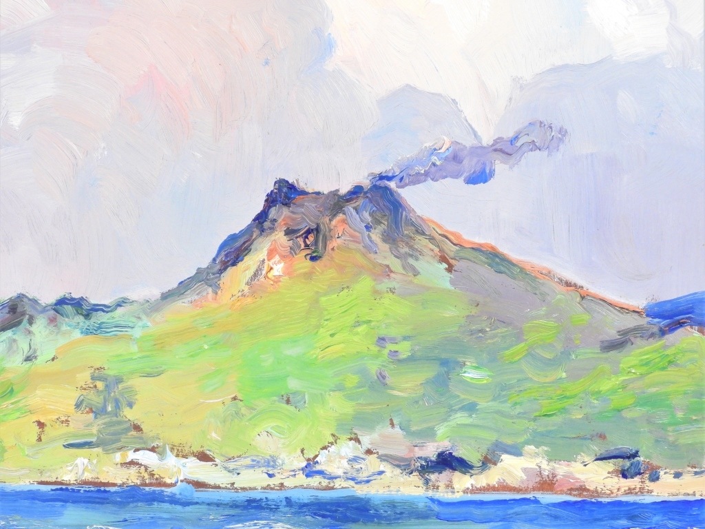 George Turland | George Turland Goosey Volcano Landscape Painting ...