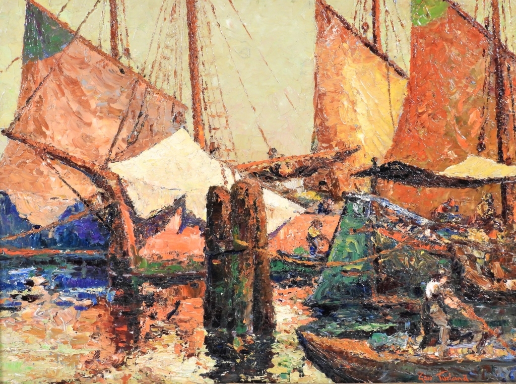 George Turland | George Turland Goosey Maritime Dock Painting | MutualArt