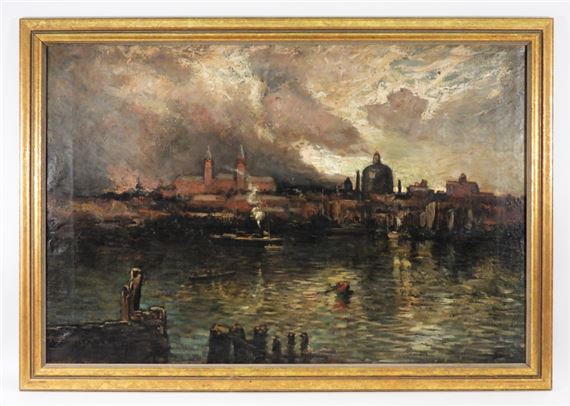 George William Whitaker | George Whitaker Coastal Skyline Painting ...