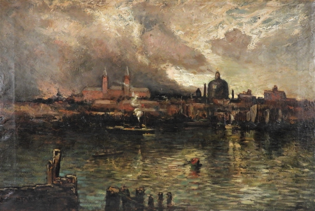 George William Whitaker | George Whitaker Coastal Skyline Painting ...