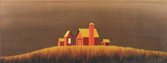 John R. Good | John R. Good Modernist Barn Painting (1964) | MutualArt