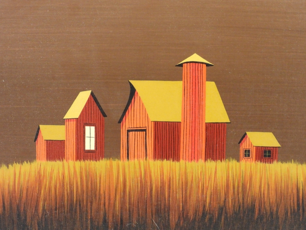 John R. Good | John R. Good Modernist Barn Painting (1964) | MutualArt