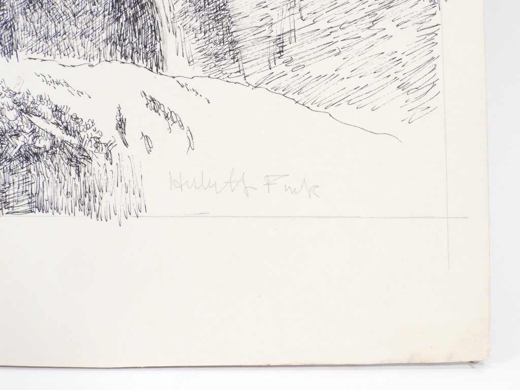 Herbert Lewis | Herbert Fink Back Stage Figures Ink Drawing | MutualArt