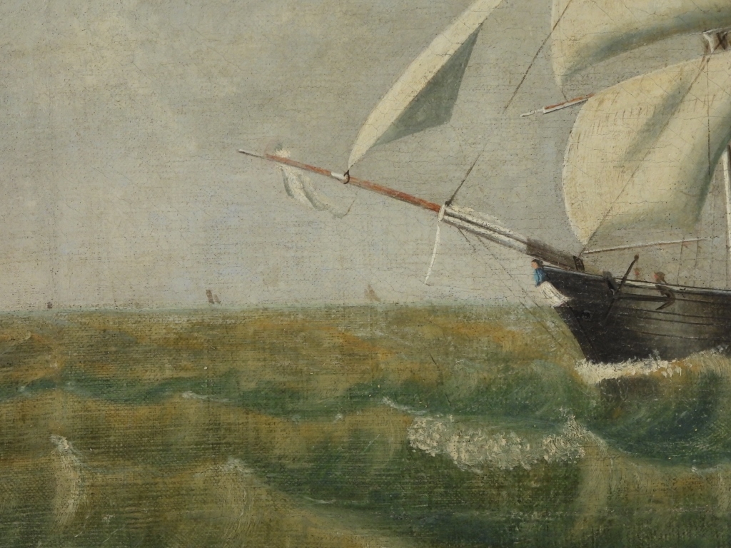 American School, 19th Century | 19C Impressionist Maritime Sloop Ship ...