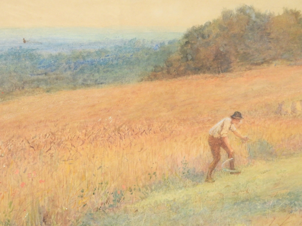Arthur Hopkins | Arthur Hopkins Wheat Field WC Painting | MutualArt