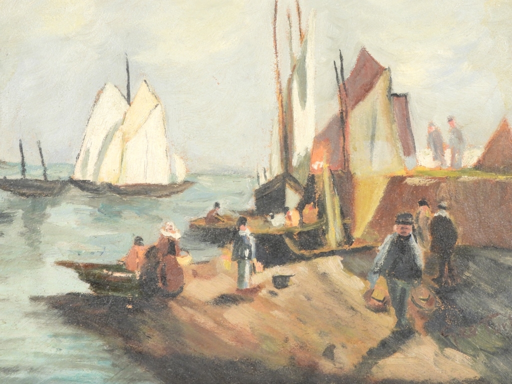 George Turland | George Goosey Maritime Dock Landscape Painting | MutualArt