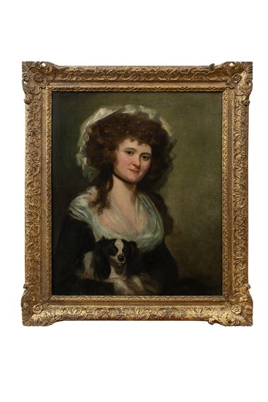 Mather Brown | Portrait of a young lady with King Charles Cavalier ...