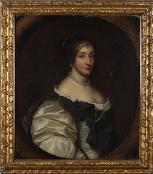 John Michael Wright | A portrait of a lady in a feigned cartouche ...