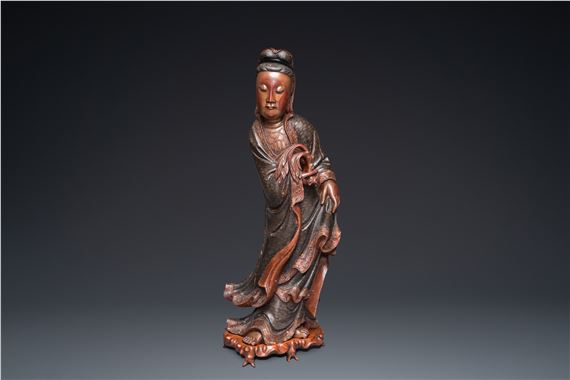 Chinese School, 17th century | A large Chinese gilt-lacquered wood ...