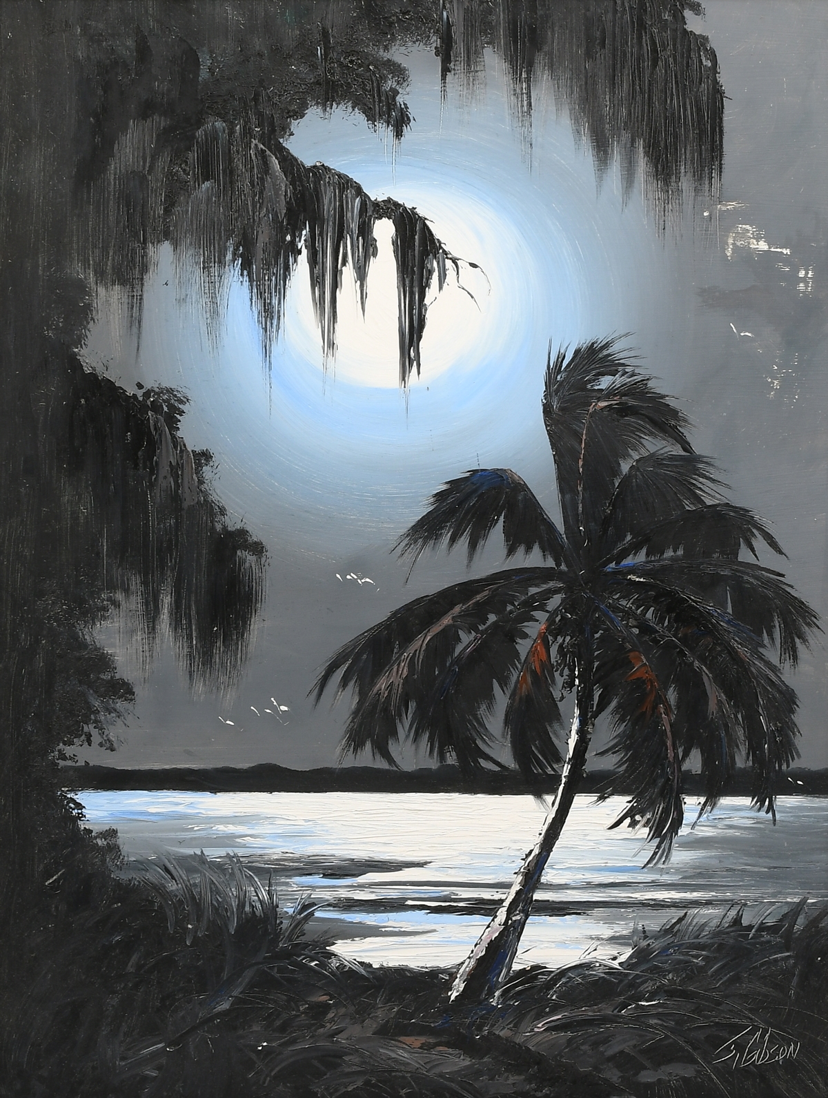 James Gibson | Florida Highwaymen Moonlit Beach | MutualArt