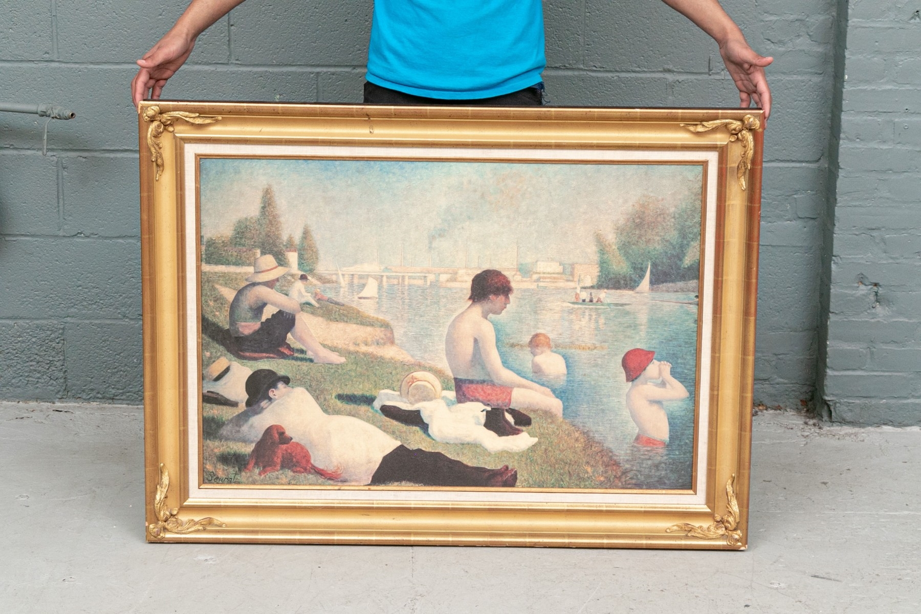 Georges Seurat | Boats and anglers | MutualArt