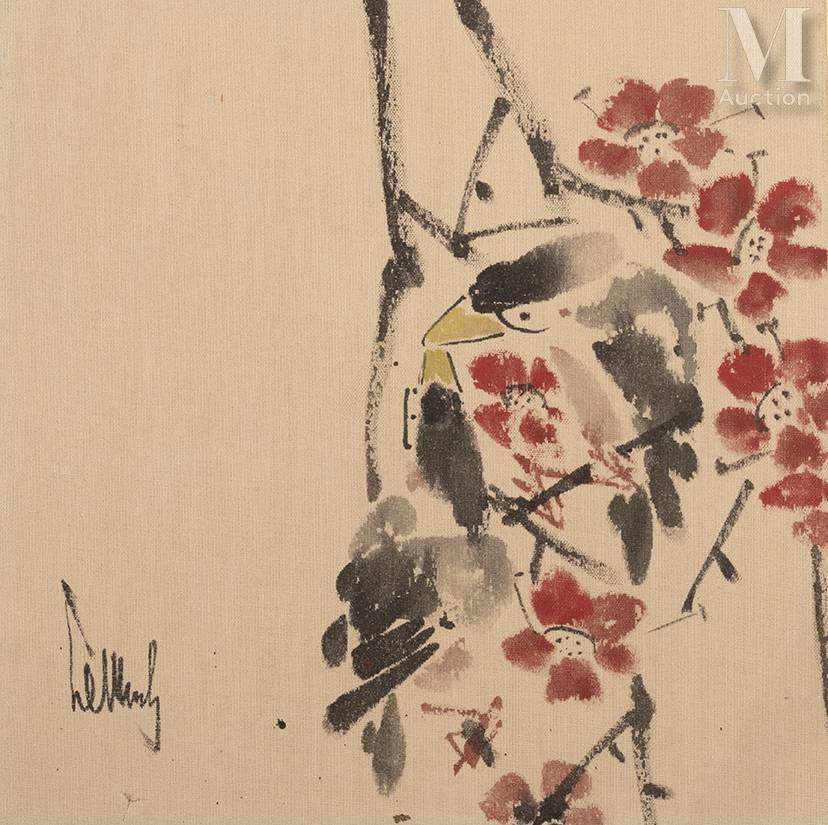 Lê Minh | Encre et aquarelle sur tissu, contrecollé sur carton | MutualArt