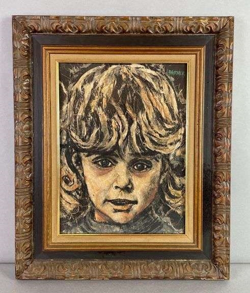 Abraham Rattner | Vintage Abraham Rattner Mixed Media Young Girl ...
