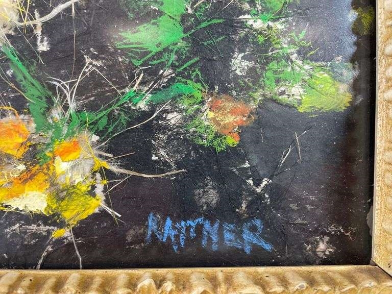 Abraham Rattner | Vintage Abraham Rattner Mixed Media Flowers in Vase ...