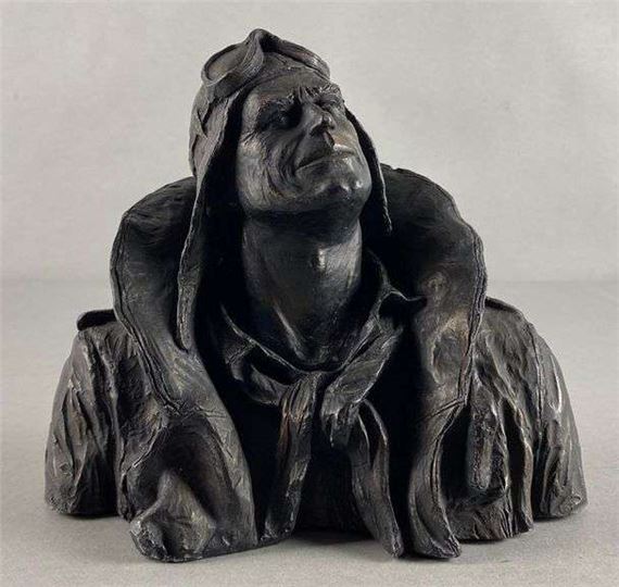 Michael Garman | Lindbergh Flying Leather Statue (1973) | MutualArt