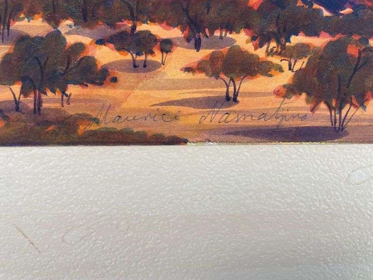 Maurice Namatjira | Vintage Aboriginal Desert Scene Watercolor Painting ...