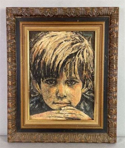 Abraham Rattner | Vintage Abraham Rattner Mixed Media Young Boy ...