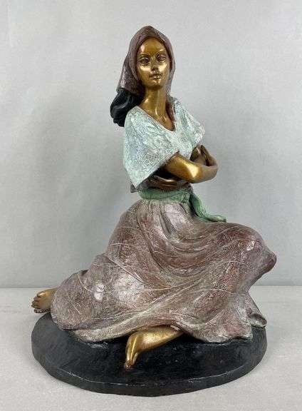 Victor Gutierrez | Victor Gutierrez Polychrome Statue of Woman (1989 ...