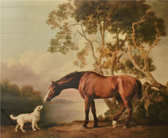 George Stubbs | Bay Horse and White Dog (20th Century) | MutualArt