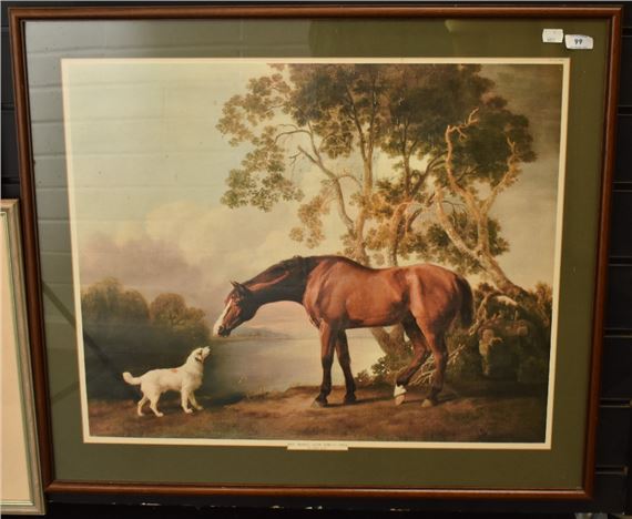 George Stubbs | Bay Horse and White Dog (20th Century) | MutualArt