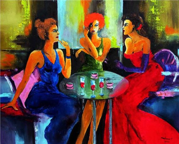 Tadeusz Machowski | Ladies at cafe (2022) | MutualArt