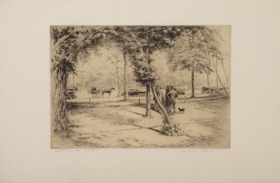 Edgar Chahine | In the Bois de Boulogne ; Les Maisons du Pont Neuf ...