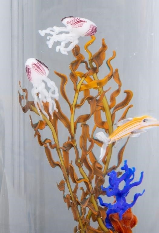 Randall Grubb | magnum glass column sculpture depicting a marine life ...