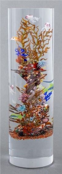 Randall Grubb | magnum glass column sculpture depicting a marine life ...