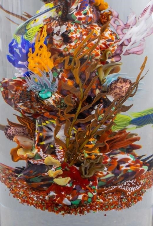 Randall Grubb | magnum glass column sculpture depicting a marine life ...