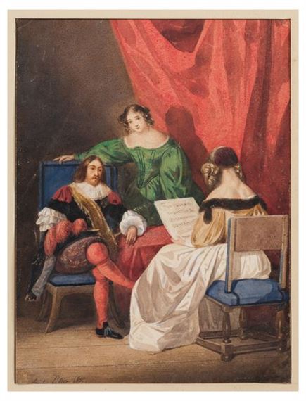 Émile Aubert Lessore | The music lesson (1835) | MutualArt