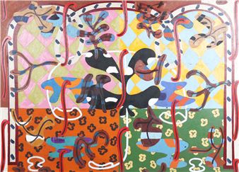 Derek Roberts | Painting over Dark Red (1990) | MutualArt