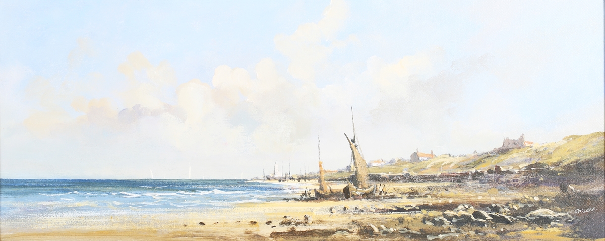 Colin Russell | Coastal Landscape with Sailing Vessels (20th Century ...