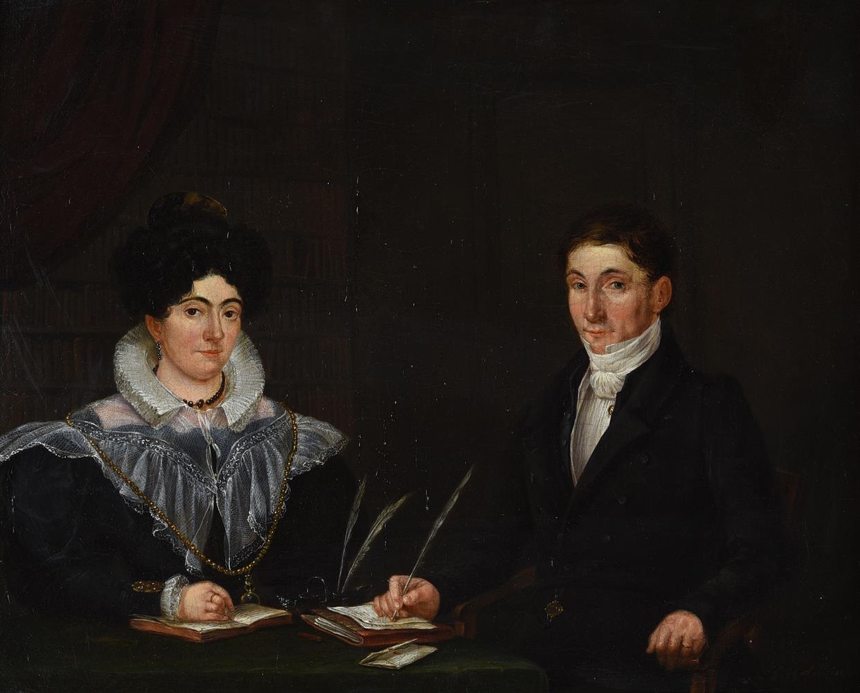 Gerrit Hendrik Gobell | A PORTRAIT OF A GENTLEMAN AND HIS WIFE | MutualArt