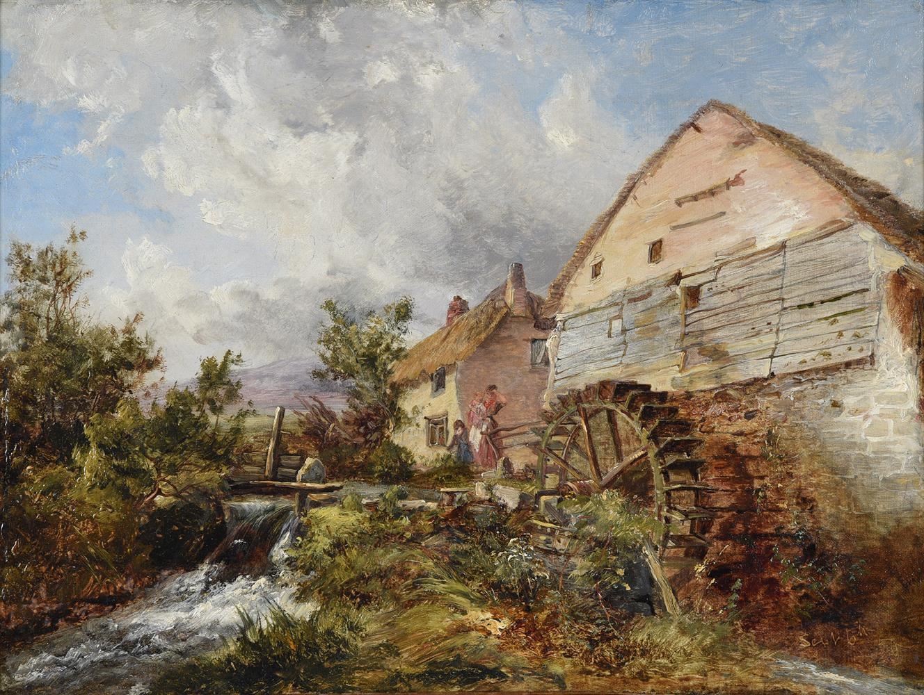 Frederick Richard Lee | FIGURES BY AN OLD MILL | MutualArt