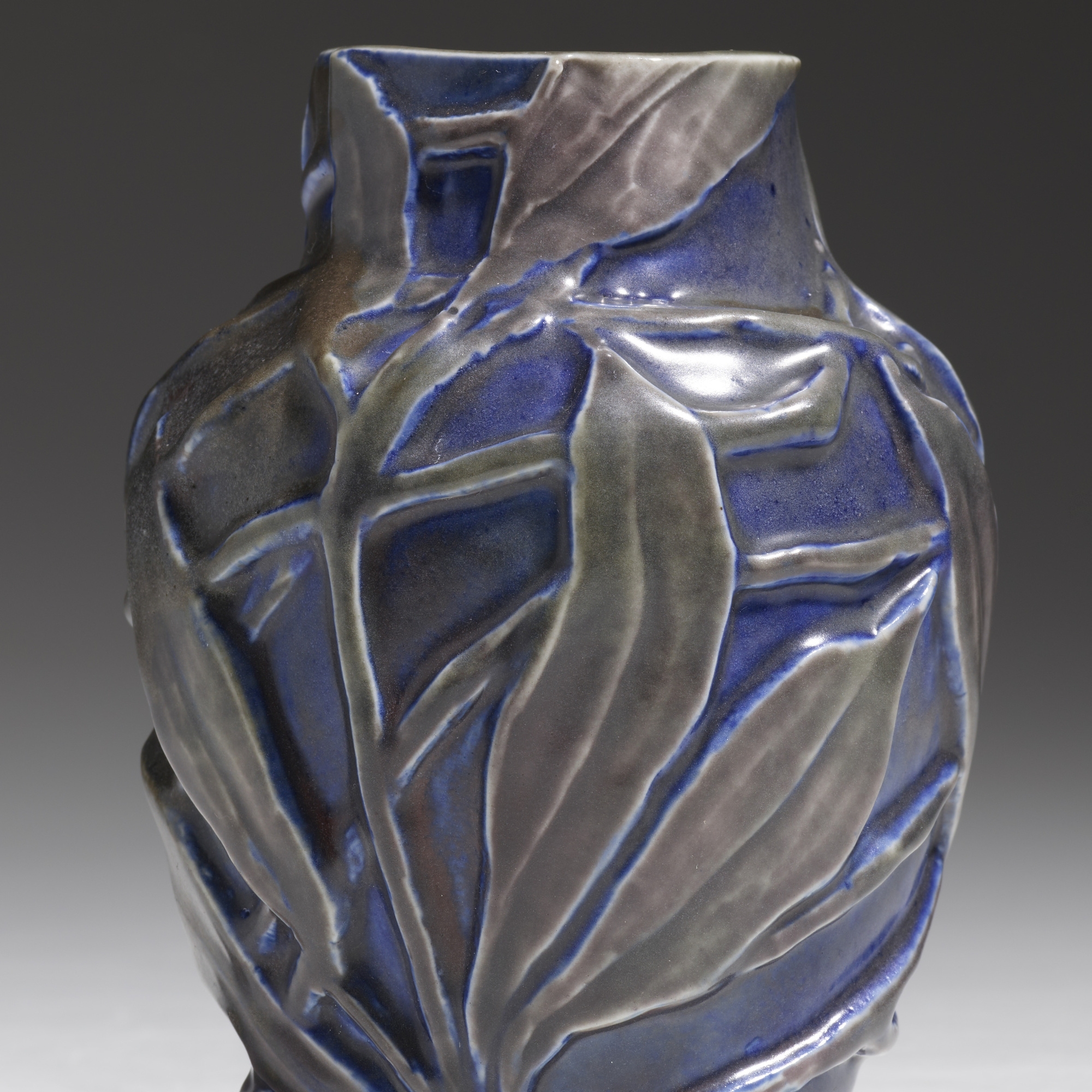 Mary Louise Mclaughlin | Exceptional Losanti vase with leaves | MutualArt