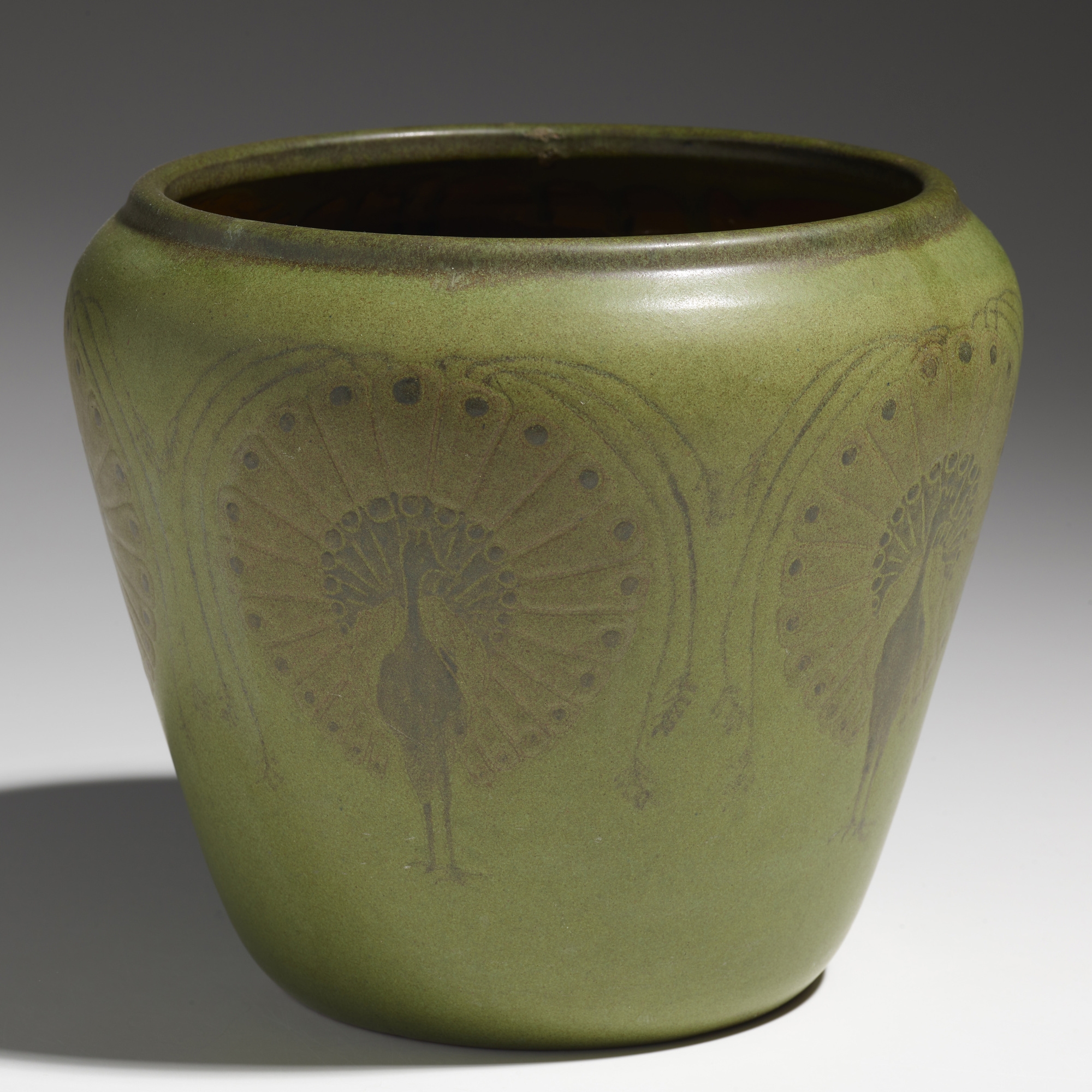Sarah Tutt | Early jardiniere with peacocks (1904 - 1908) | MutualArt