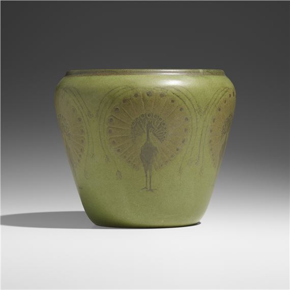 Sarah Tutt | Early jardiniere with peacocks (1904 - 1908) | MutualArt