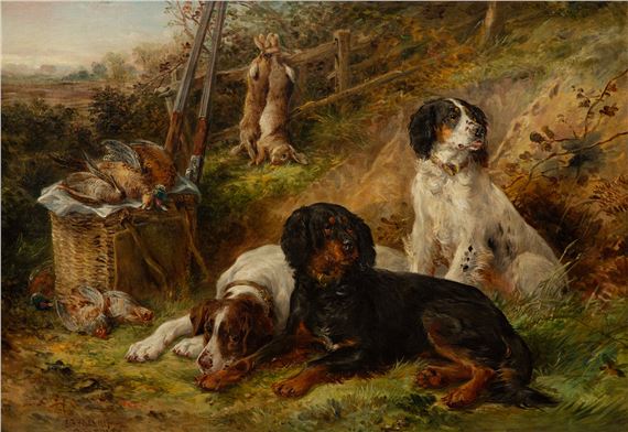 Edwin Frederick Holt | Awaiting their Master (1887) | MutualArt