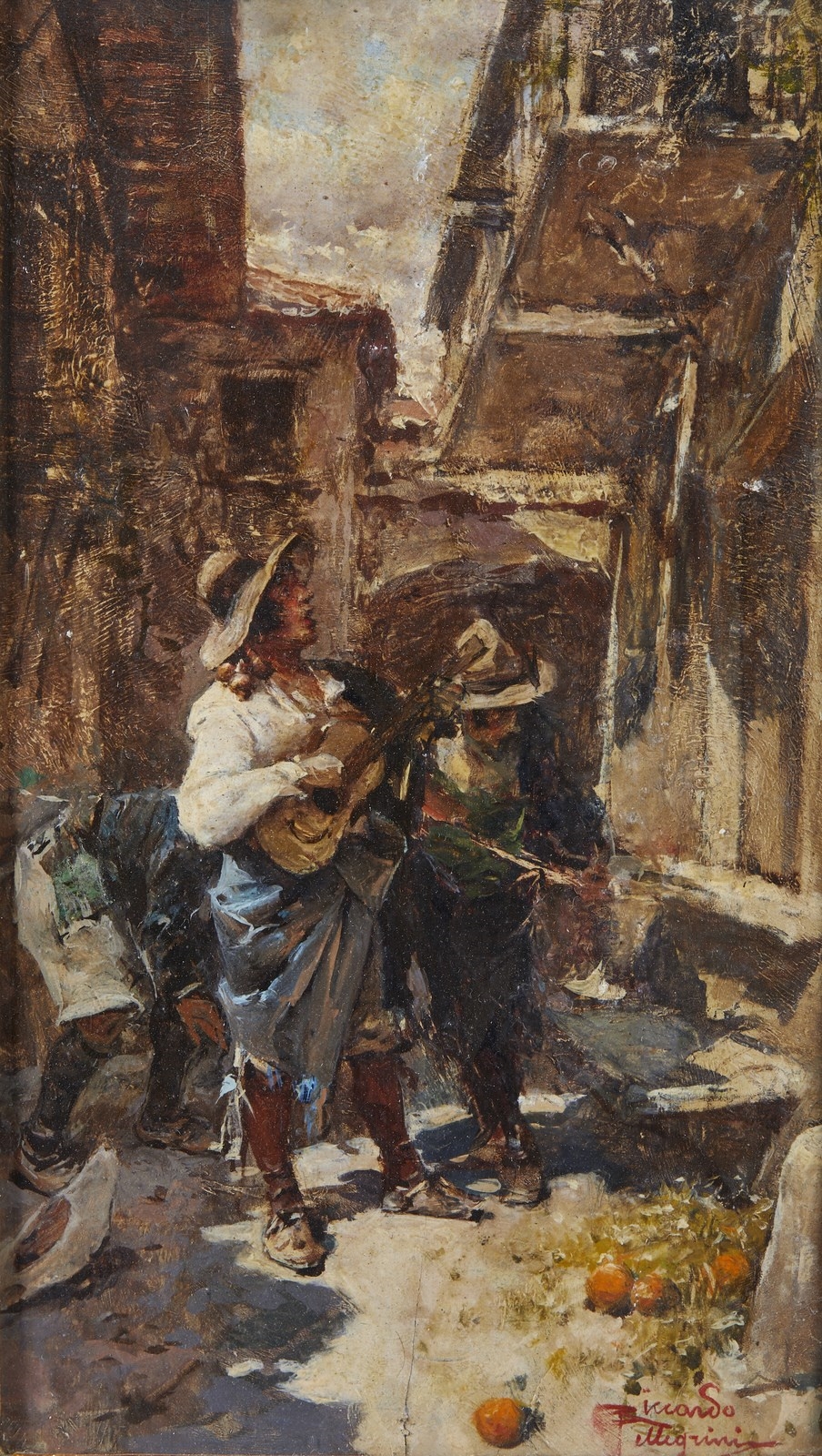 Riccardo Pellegrini | Courtyard with musicians | MutualArt