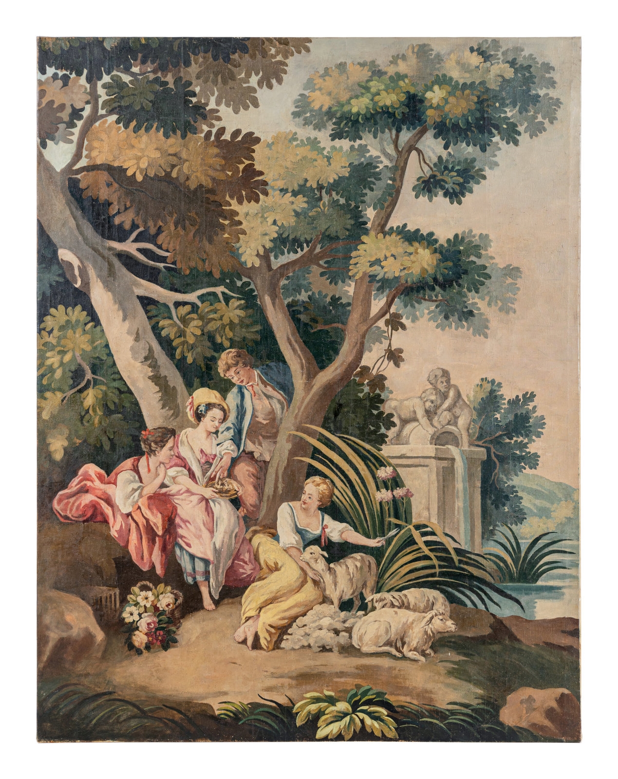 Continental School, 18th Century | cavorting figures with lambs and ...