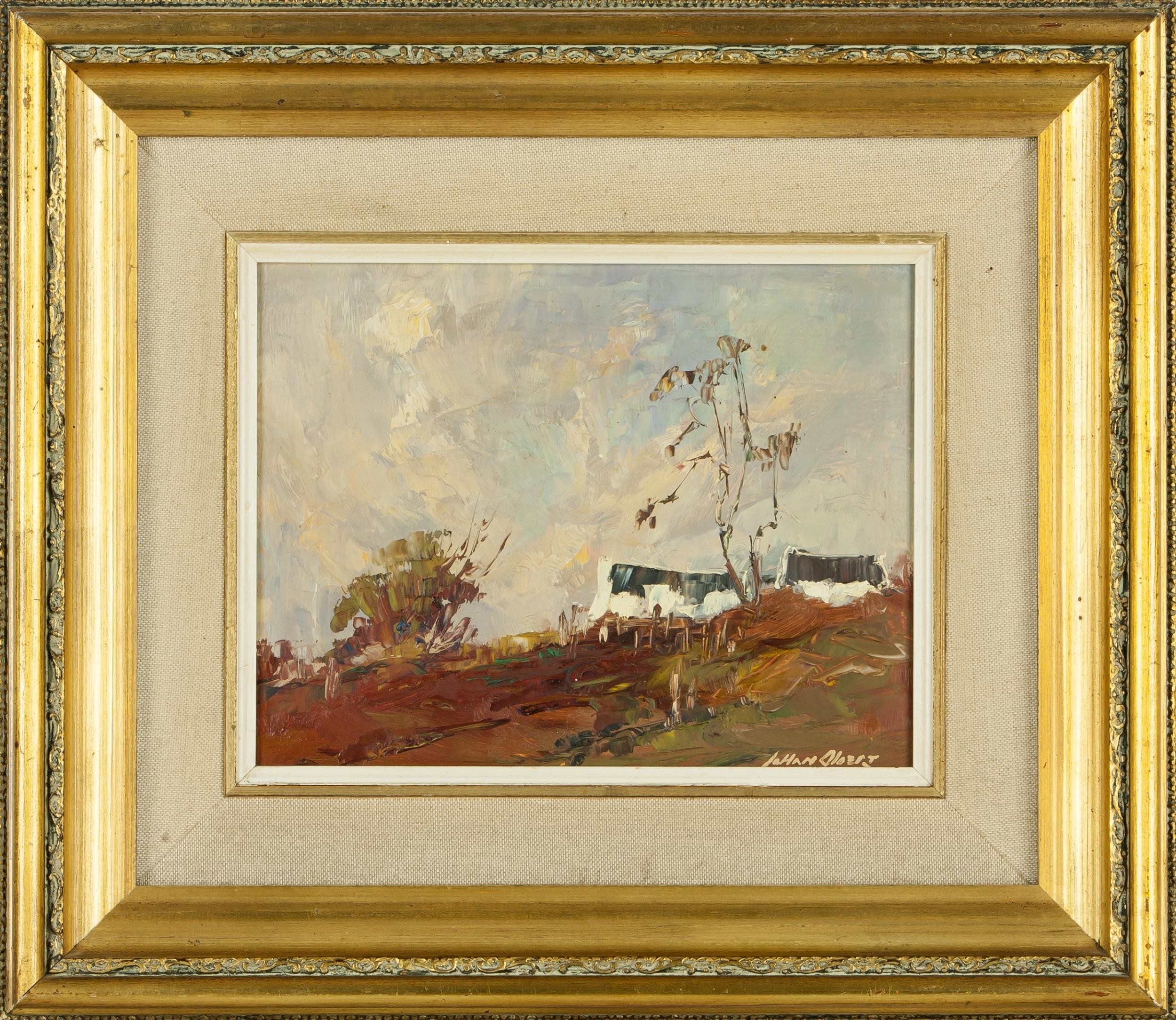 Johannes Oldert | 1984) LANDSCAPE WITH TREE and LANDSCAPE WITH HOUSES ...