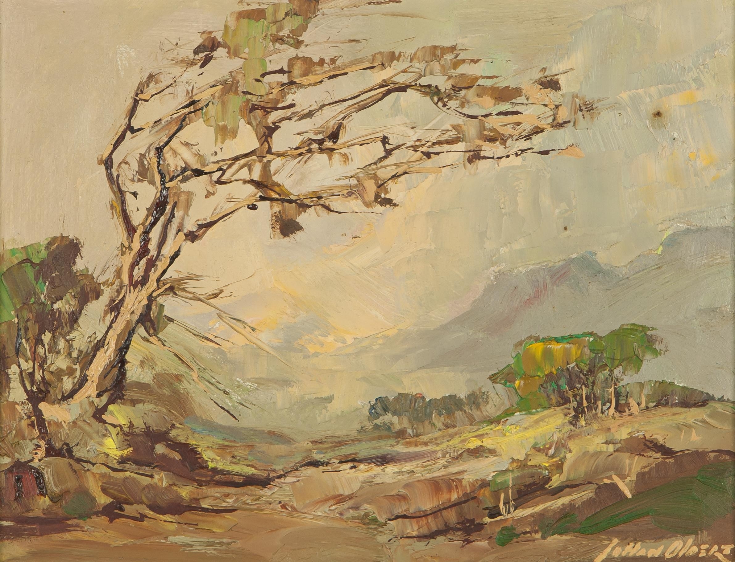 Johannes Oldert | 1984) LANDSCAPE WITH TREE and LANDSCAPE WITH HOUSES ...