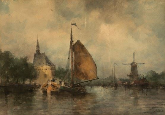 Jan van der Linde | Dutch River Landscape | MutualArt