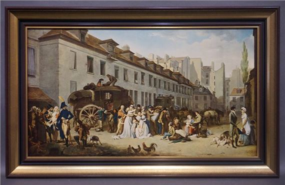 Louis-Léopold Boilly | The arrival of a stagecoach in the courtyard of ...