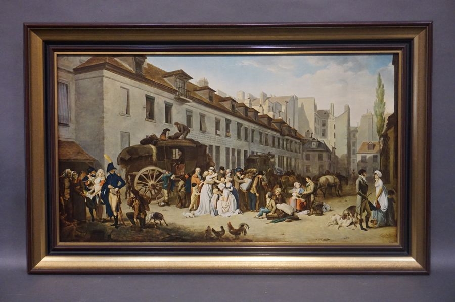 Louis-Léopold Boilly | The arrival of a stagecoach in the courtyard of ...