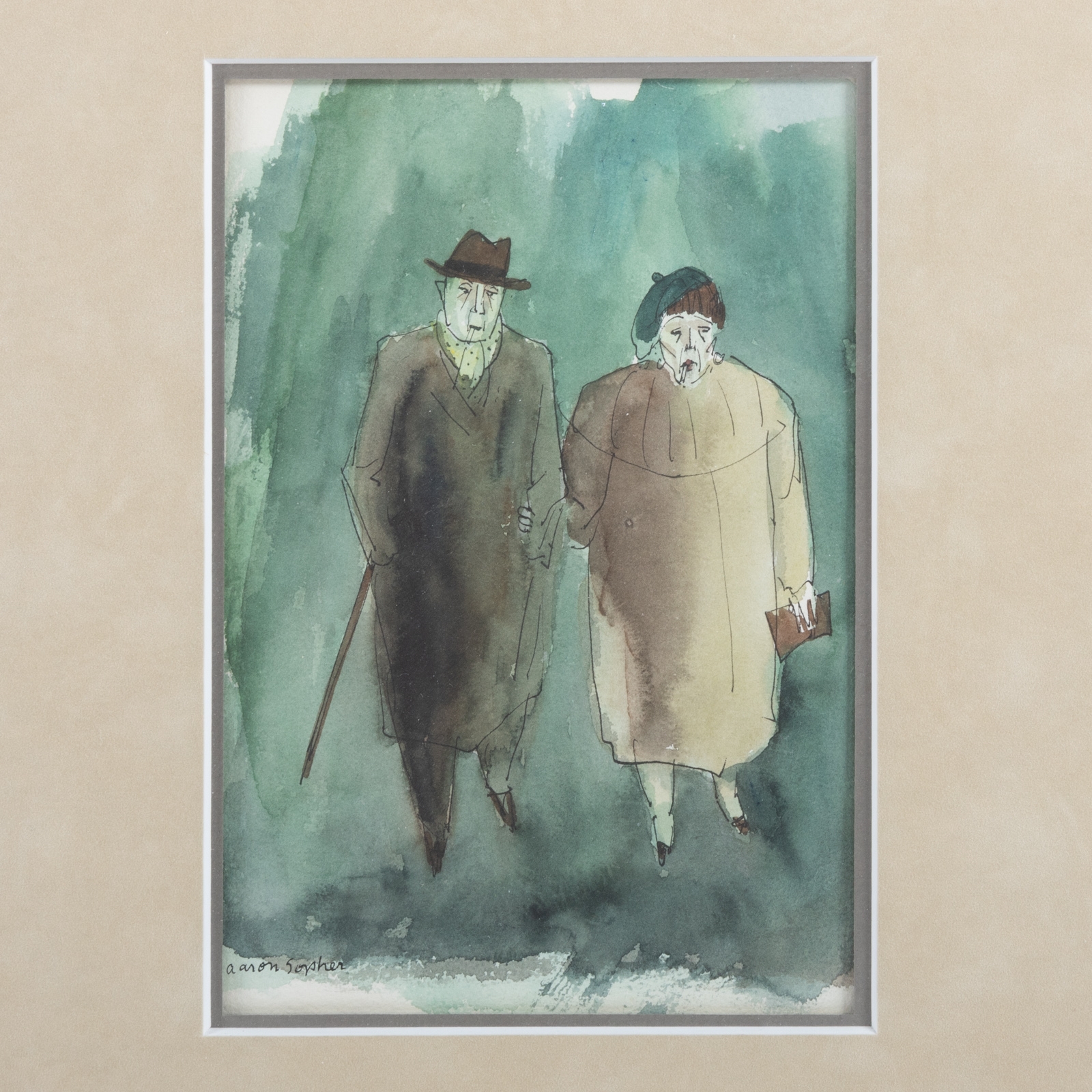 Aaron Sopher | Walking Couple (1905) | MutualArt