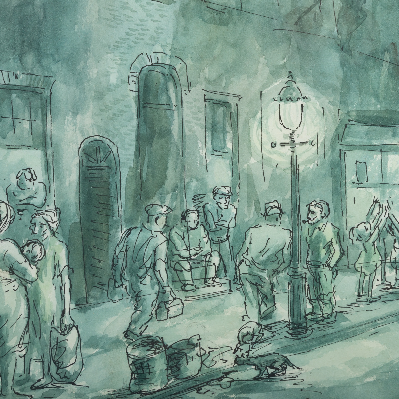 Aaron Sopher | Street at Night (1905) | MutualArt