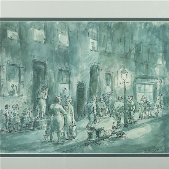 Aaron Sopher | Street at Night (1905) | MutualArt